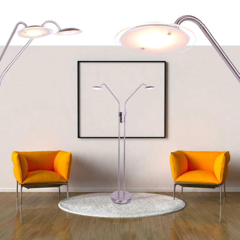 Dubbele verstelbare leeslamp | staal | met dimmers - LampenConcurrent.nl