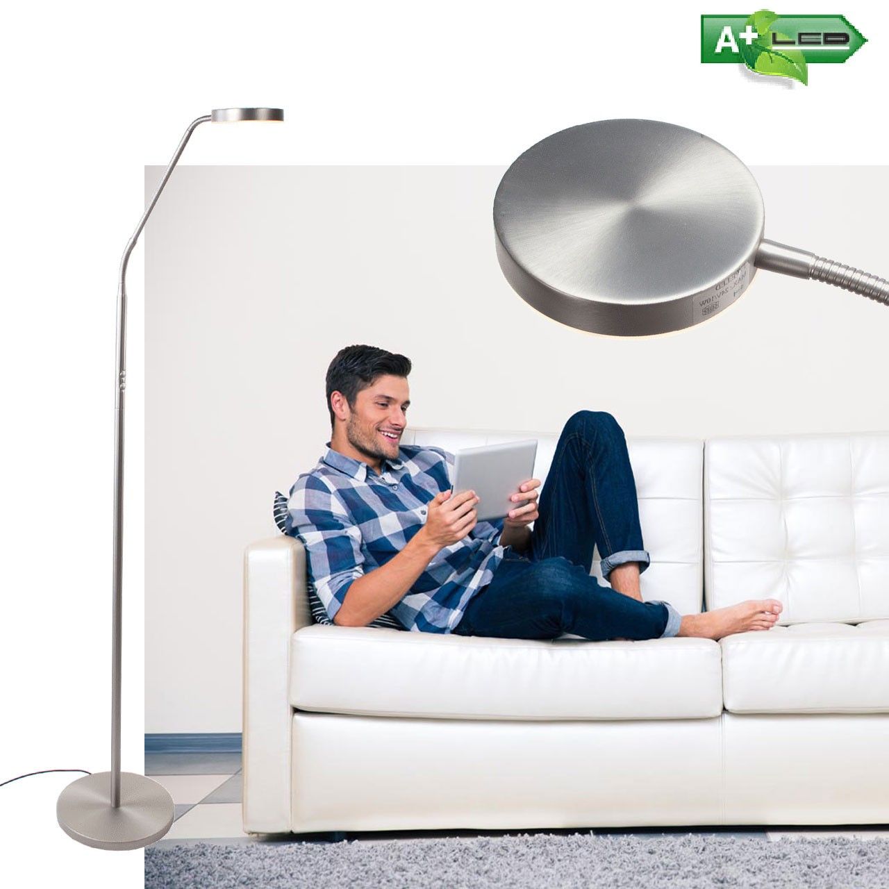 Accu leeslamp modern met dimmer - LampenConcurrent.nl